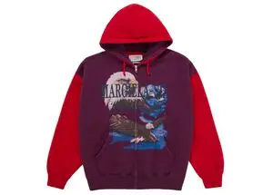 Supreme Mm6 Maison Margiela Eagle Zip Up Hooded Sweatshirt - Red