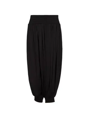 Alaïa Cotton Draped Trousers - Black