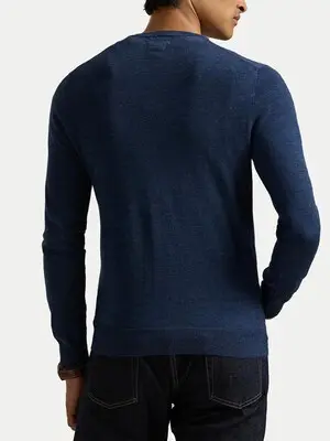 Polo Ralph Lauren Fine Knit Crew Neck Long Sleeve Pullover - Blue