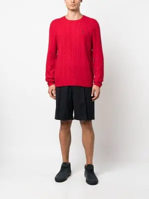 Polo Ralph Lauren Cable Knit Crewneck Sweater - Red