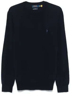 Polo Ralph Lauren Crew Neck Long Sleeve Sweater With Logo - Blue