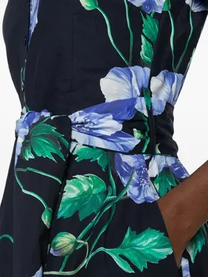 LAVI Printed Cotton Midi Shirt Dress