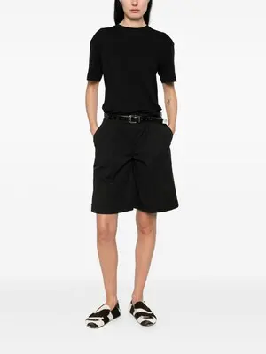 VIA MASINI 80 Cotton Bermuda Shorts - Black