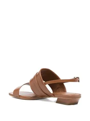 ROGER VIVIER Metal Buckle Leather Sandals - Brown