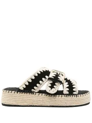 Mou Jute Sandals - Black