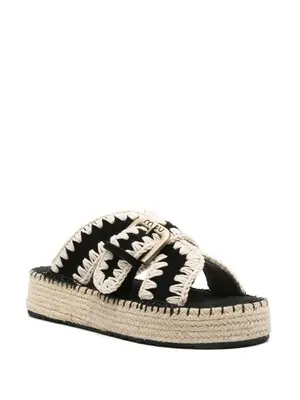Mou Jute Sandals - Black