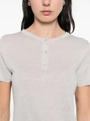 BASE Linen And Cotton Blend T-shirt - Grey