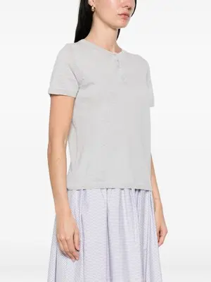 BASE Linen And Cotton Blend T-shirt - Grey