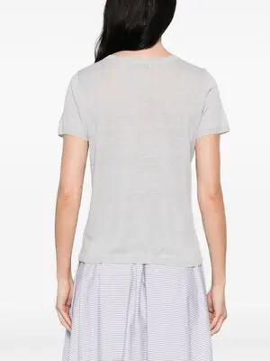 BASE Linen And Cotton Blend T-shirt - Grey