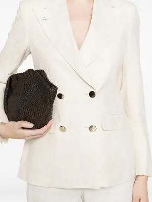 L.B.M. 1911 Linen Blend Double-breasted Jacket