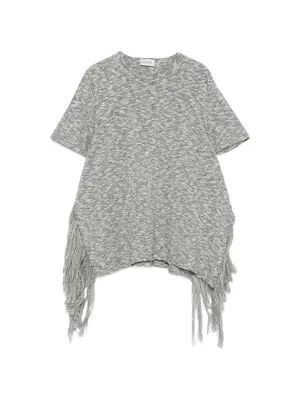 MRZ Cotton Fringed T-shirt - Black
