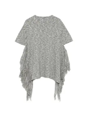 MRZ Cotton Fringed T-shirt - Black