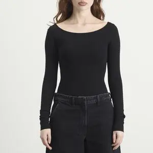 ENTIRE STUDIOS Scoop Neck Bodysuit - Black