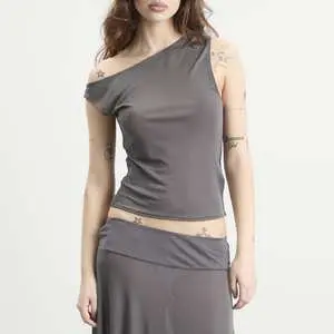 ST. AGNI Fine Jersey Asymmetrical Top