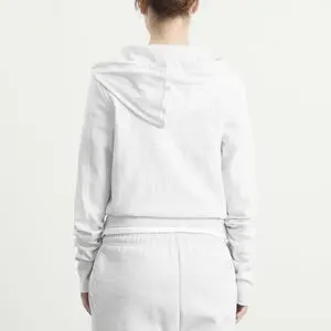 ENTIRE STUDIOS Lightweight Crop Zip-up Hoodie - Heather Grey
