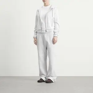 ENTIRE STUDIOS Lightweight Crop Zip-up Hoodie - Heather Grey