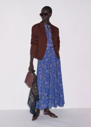 ME+EM Printed Fit & Flare Maxi Dress