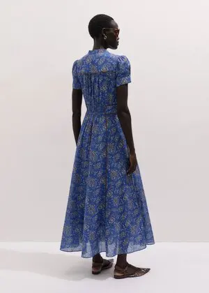 ME+EM Printed Fit & Flare Maxi Dress