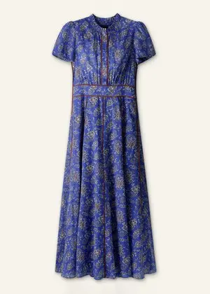 ME+EM Printed Fit & Flare Maxi Dress