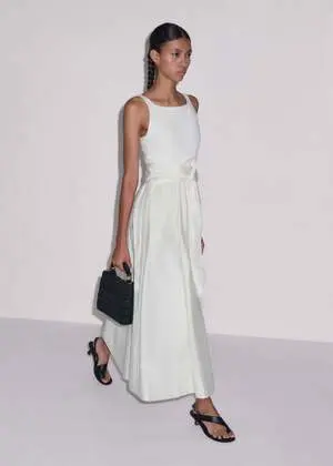 ME+EM Fit And Flare Maxi Dress With Tie