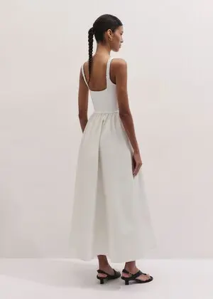 ME+EM Fit And Flare Maxi Dress With Tie