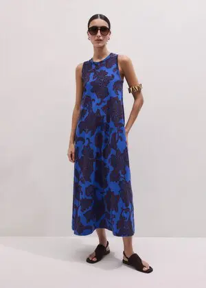 ME+EM Floral Print Maxi Swing Dress