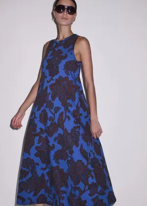 ME+EM Floral Print Maxi Swing Dress