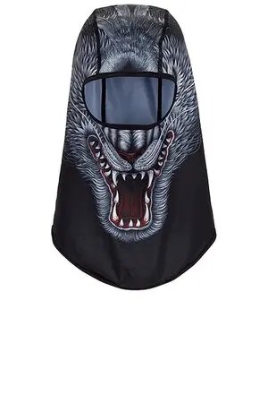 Y3 X F1 Mer Balaclava With Wolf Graphic - Black