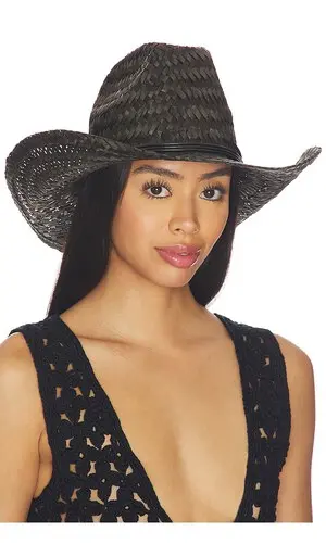 Brixton Houston Ii Straw Cowboy Hat - Black