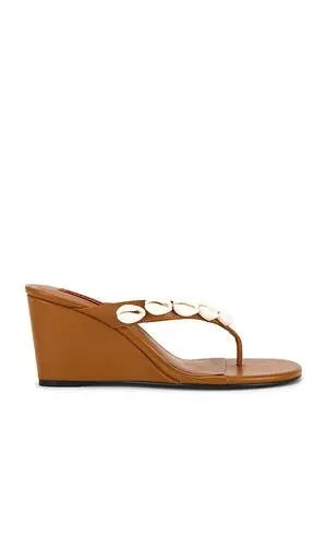 SIMONMILLER Soleil Wedge Sandal With Seashell Detail - Tan