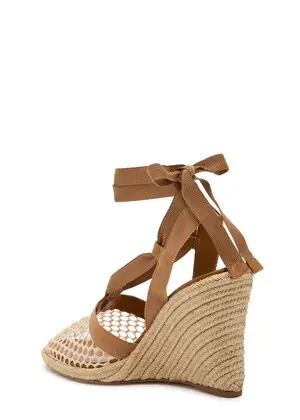CHRISTIAN LOUBOUTIN Toleda 85 Mesh Espadrille Wedge Sandals