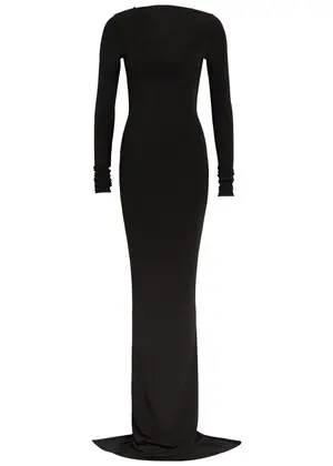 Rick Owens Temple Panelled Stretch-tulle Gown - Black