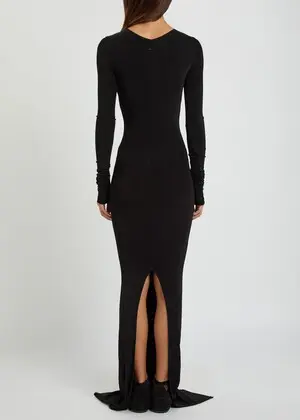 Rick Owens Temple Panelled Stretch-tulle Gown - Black