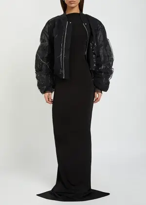 Rick Owens Temple Panelled Stretch-tulle Gown - Black