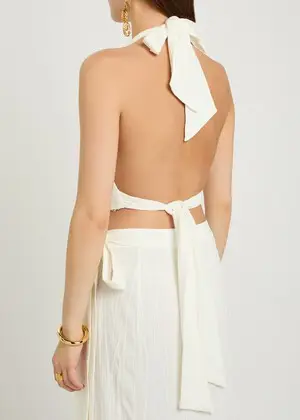 DELOS Ayla Textured Woven Crop Top