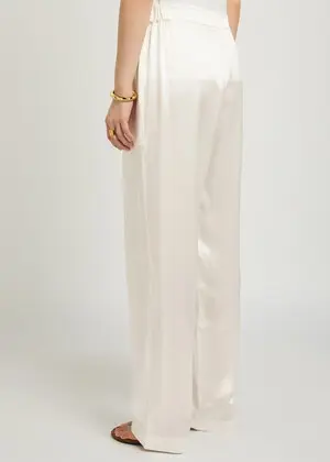 DELOS Gilbert Silk Trousers - Ivory