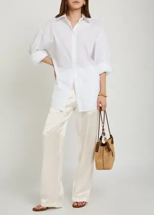 DELOS Gilbert Silk Trousers - Ivory