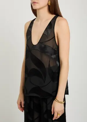 DELOS Mira Devoré Georgette Top