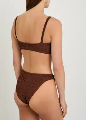 Hunza G Cassie Beaded Crinkle Bikini - Brown
