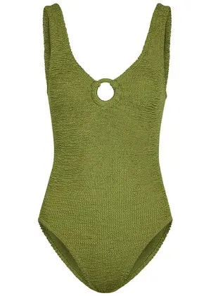 Hunza G Celine Crinkle One Piece Swimsuit - Green