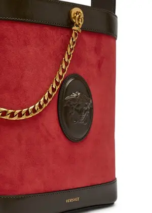 Versace Chain Bucket Bag - Red