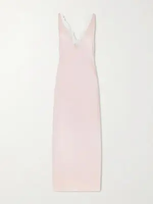 Stella McCartney Lace-trimmed Satin Midi Dress - Pink
