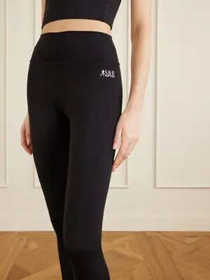 SPORTY & RICH Runner Short Leggings - Black