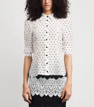 Carolina Herrera Silk Polka-dot Blouse