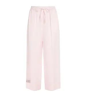 Sandro Satin Wide-leg Trousers - Pink