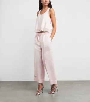 Sandro Satin Wide-leg Trousers