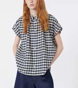 Max Mara Cotton-blend Checkered Shirt
