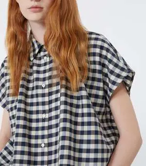 Max Mara Cotton-blend Checkered Shirt