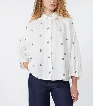 Max Mara Poplin Embroidered Shirt