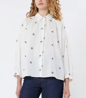 Max Mara Poplin Embroidered Shirt